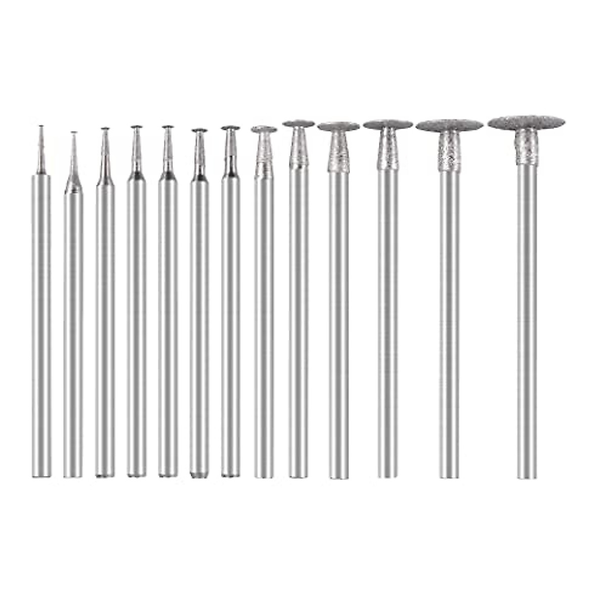 Luo ke 13 Pcs 2.35mm Shank T Shape Head Diamond Grinding Burr Drill Bits Sets for Dremel Rotary Tools