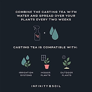 Infinity Soil - Earthworm Casting Tea - Natural Liquid Soil Enhancer - Full of Living Microbes - Nourishes Plants and Increase Bloom and Fruit Yield - 32 oz