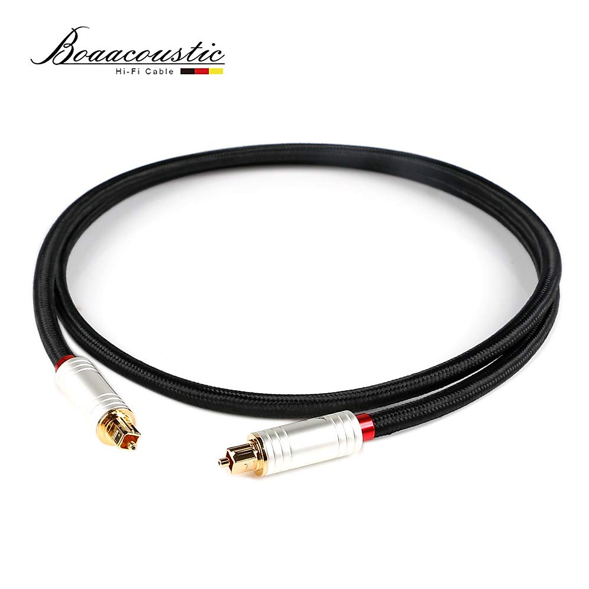 BOAACOUSTIC JIB HiFi Fiber Optical Audio Cable, Toslink Cable Male to Male (S/PDIF) - 6ft/2M