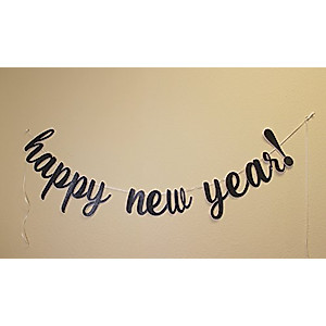 All About Details Happy New Year! Cursive Banner (Black)