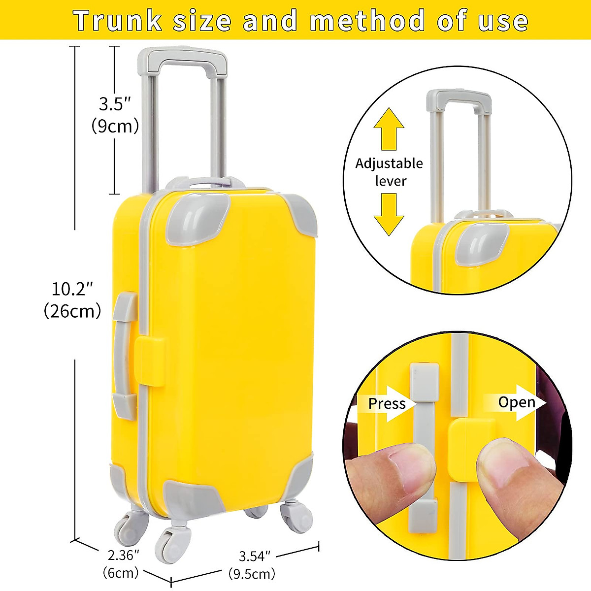 BDDOLL 18 Inch Doll Clothes and Accessories Dolls Travel Suitcase Luggage Play Set for 18 Inch Girl Doll Including Sunglasses Camera Computer Phone Ipad