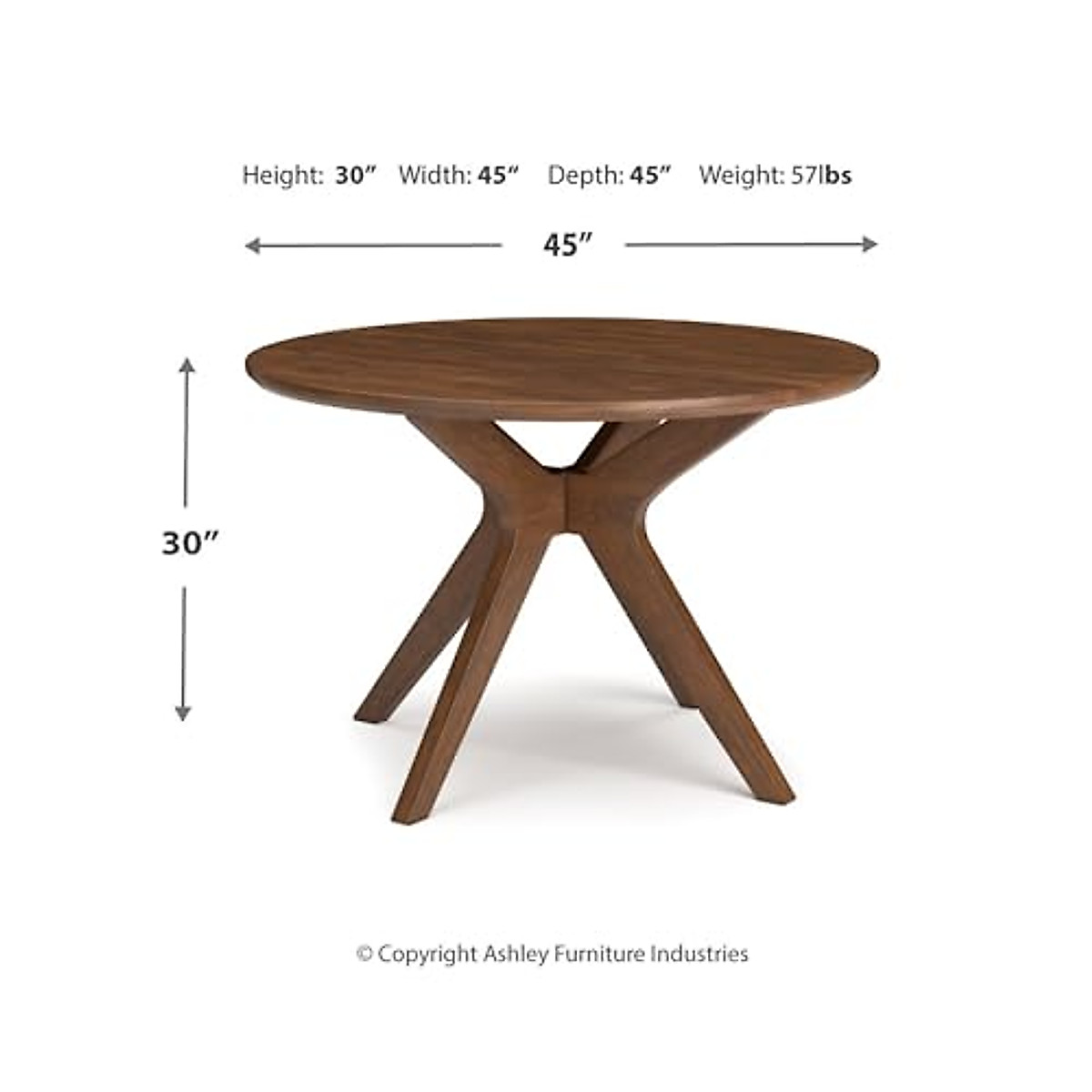 Signature Design by Ashley Lyncott Traditional Round Dining Room Table, Seats up to 4, Brown