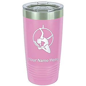 LaserGram 20oz Vacuum Insulated Tumbler Mug, Aerial Hoop, Personalized Engraving Included (Light Purple)
