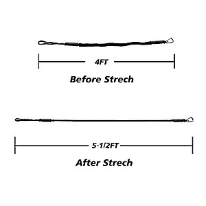 Boat Bungee Dock Line,Marine Mooring Rope with Stainless Steel Clip,Boating Gift for Men,Accessory for Power Boat,SeaDoo,Jet Ski,Pontoon,WaveRunner,Dinghy,Bass Boat,Kayak,Watercraft PWC,Canoe,2 Pack