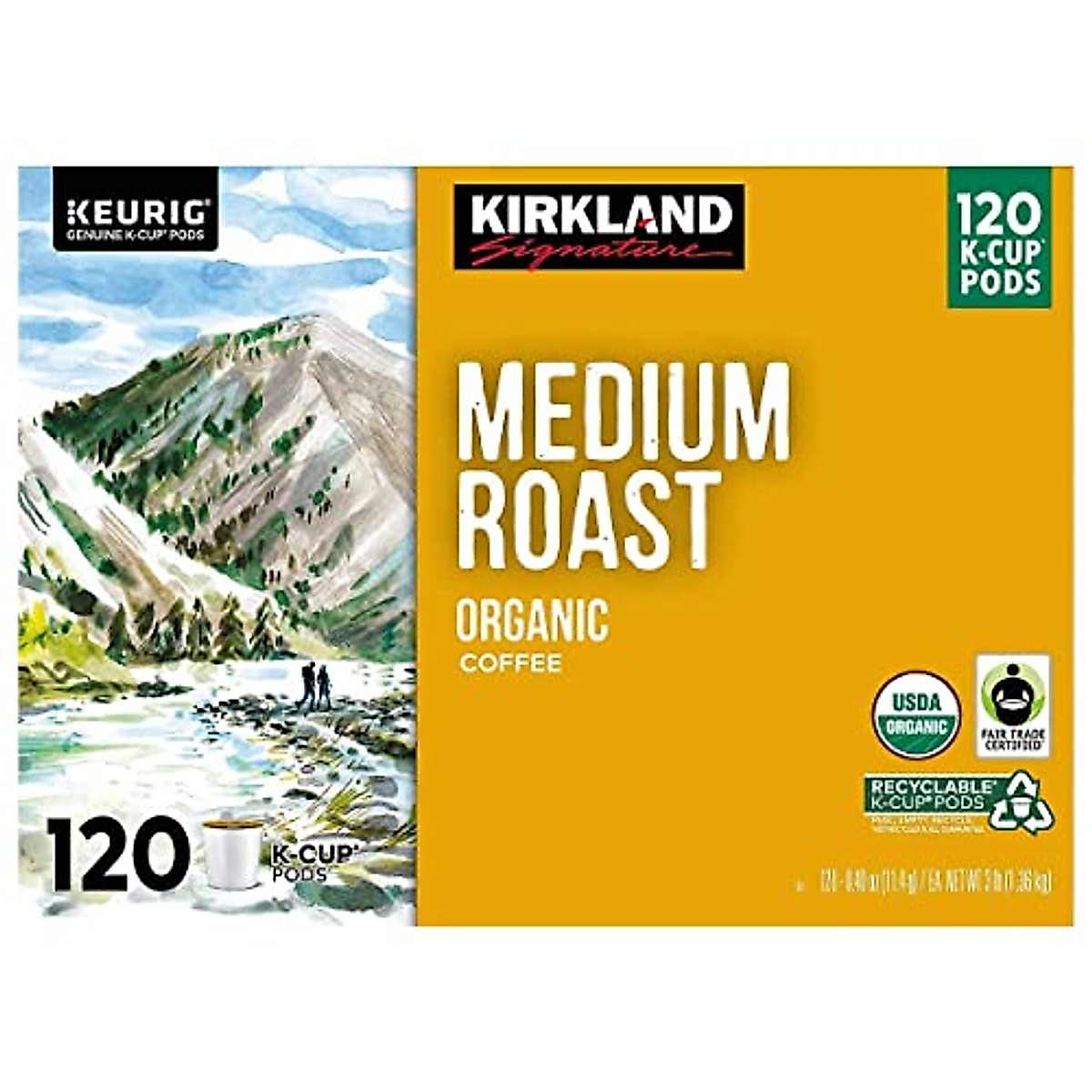 Kirkland Signature Summit Roast Organic Medium Roast Coffee Pods, 120 K-Cup Pods