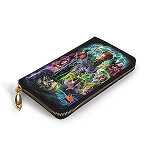 CYOIDAI IFJIGLAKW Classic Leather Moneybag Personalized Zip Leather Wallet Long Clutch Purse Coin Pocket