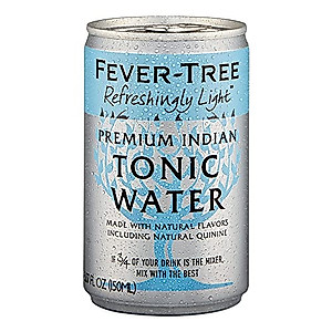 Fever-Tree Light Tonic Water Cans, 5.07 Fl Oz (Pack of 24), Lower in Calories, No Artificial Sweeteners, Flavorings or Preservatives (Packaging may vary)