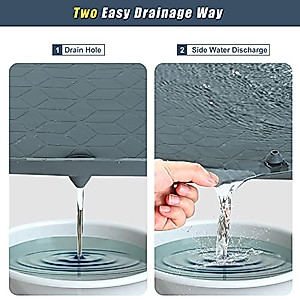 JOHAMOO Under Sink Mat Waterproof, 34" x 22" Silicone Kitchen Cabinet Liner, Bathroom Basin Cabinet Protector Drip Tray Gray