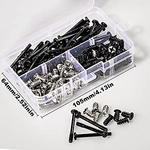 Zmbroll PC Computer Case Cooling Fan Screws Cross Recessed Head Self Tapping Screw M5x10 Black and Silver Case Fan Mount Screws Long Short Screws Kit