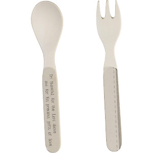 Precious Moments Noah's Ark Bamboo Toddler Mealtime Feeding and Dinnerware Set of 5, 182433