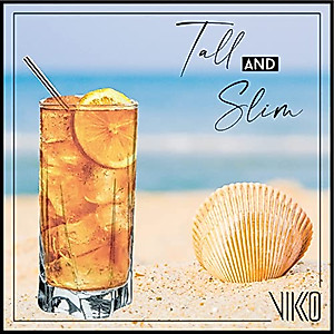 Vikko Drinking Glasses, 12 Oz Drinking Glasses Set of 6, Crystal Clear Glass Cups for Water or Juice, Highball Glass Tumbler & Water Glasses for Drinking…