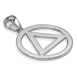 Medium AA Sobriety Charm in Sterling Silver