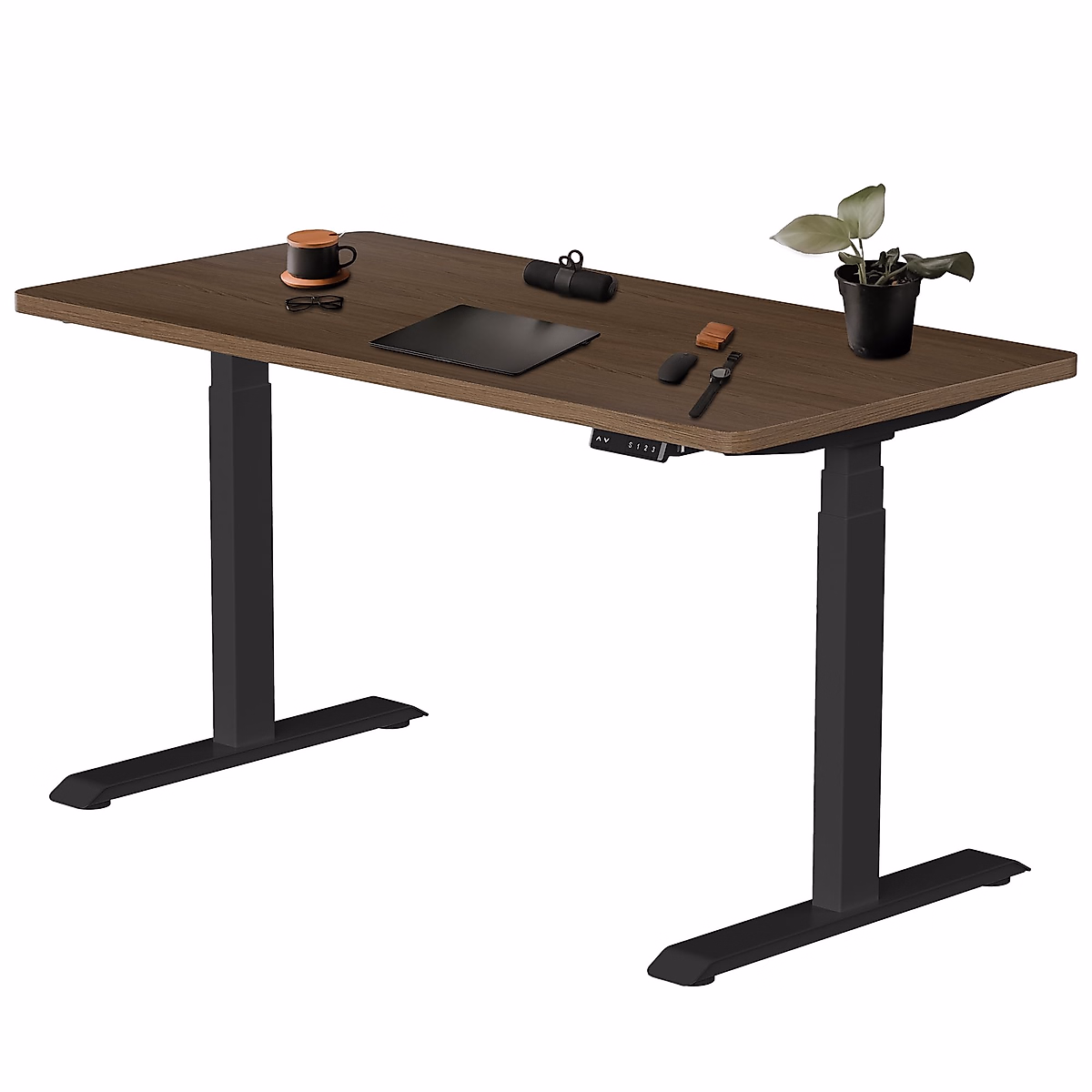 Fromann Electric 3 Tier Legs Dual Motor Desk Base Handset with USB A and C Ports - Sit Stand up Standing Height Adjustable Desk Frame for Home and Office AKB01