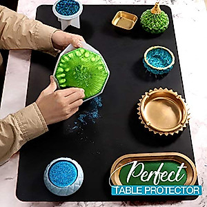 23.4”x 15.6”Oversize Silicone Mat for Crafts, LEOBRO Thick Silicone Mat for Jewelry Casting Mould, Placemat, Nonstick Heat-Resistant Multipurpose Silicone Craft Mat for Resin Casting Mould, Black