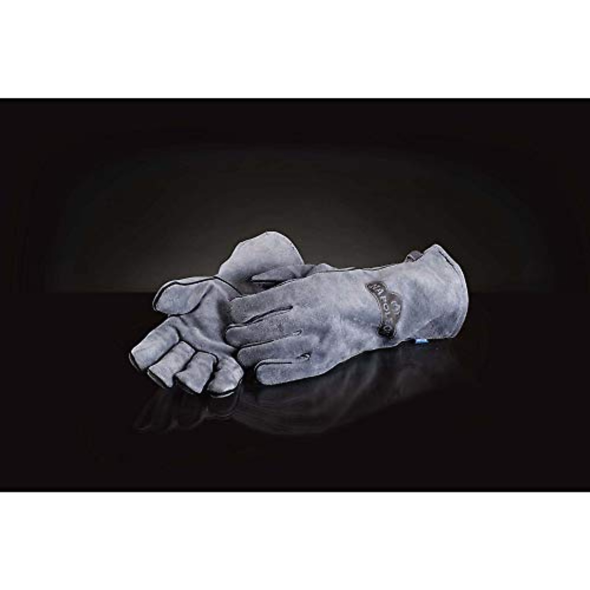 Napoleon BBQ Grill Accessory - Genuine Leather BBQ Gloves - 62147 - Grey, Leather, Heat Safe Gloves, Perfect for Barbecue, Camp Fire, Wood Fireplaces and Stoves, Long Length, Protects Forearms