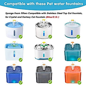 PK.ZTopia Cat Water Fountain Foam Filters - 8Pack , Sponge Cat Fountain Filters, Cat Fountain Sponge Foam Filter Replacement for 85oz/2.5L Cat Fountain Pet Fountain Automatic Drinking Water Dispenser