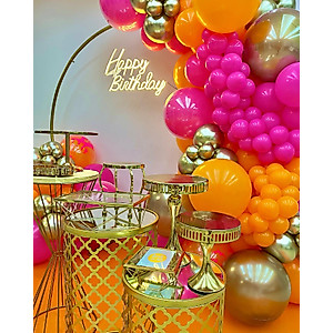 Birthday Balloons For Women Garland Kit Arch Burnt Orange Hot Pink And Gold For Party Decoration