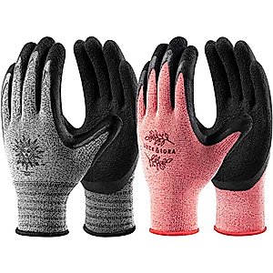 Nimalpal 6 Pairs Gardening Gloves for Women Men Breathable Work Gloves Garden Gloves with Super Grip, Multi-purposes Gloves