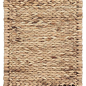 MyGift Handwoven Seagrass 3 Panel Room Divider Screen with Wood Frame, Folding Partition Room Divider, Brown