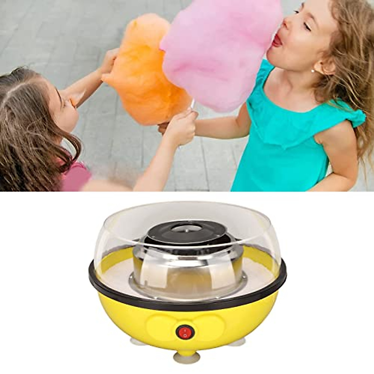 Cotton Candy Maker, Yellow Simple Operation Low Noise Detachable Cotton Candy Making Machine Strong Motor for Children(#1)