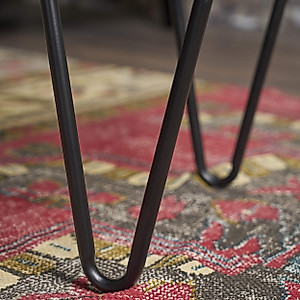 Christopher Knight Home Elisha Industrial Modern Fabric Bench, Dark Charcoal / Matte Black