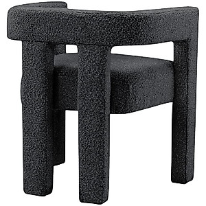 MAKLAINE Contemporary Designed Black Fabric Upholstered Accent/Dining Chair
