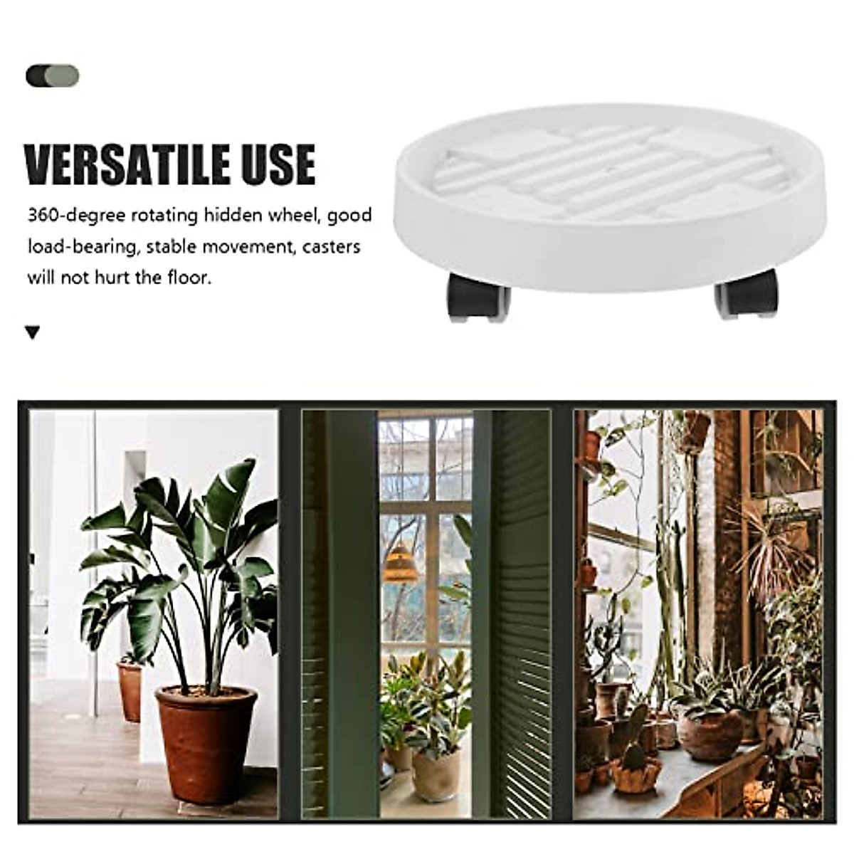 Yardwe Indoor Plants Plant Caddy with Wheels Round Flower Pot Mover Wheeled Planter Saucer Tray Plant Pot Pallet Dolly Caster for Garden Balcony Outdoor Plant Pots Indoor