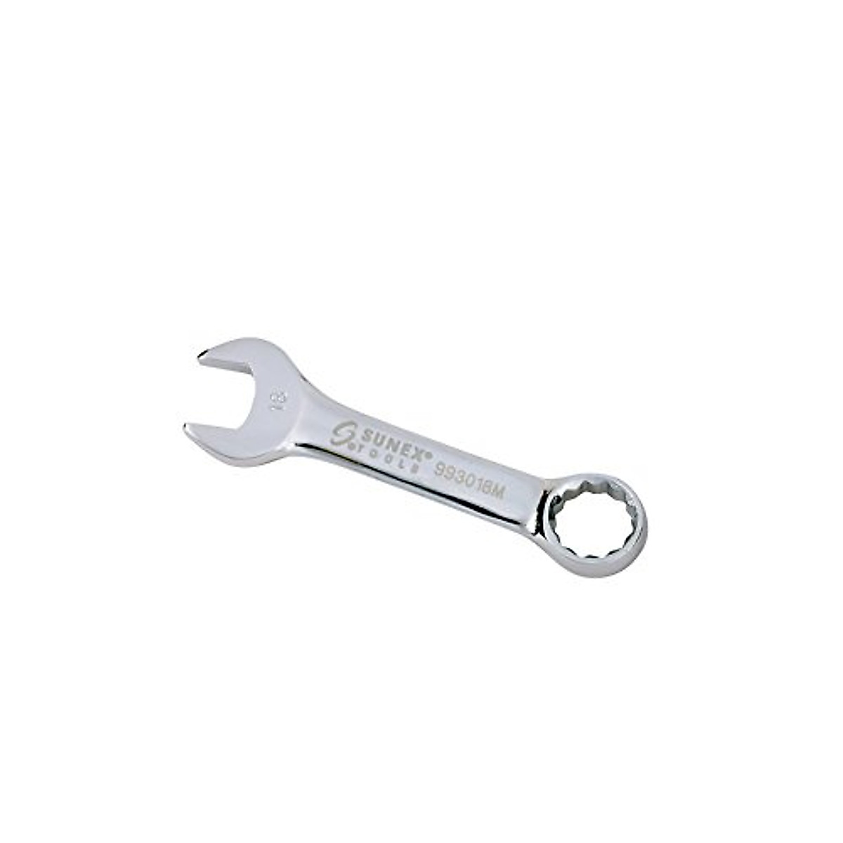 Sunex 993018M 18 mm Fully Polished Stubby Combination Wrench