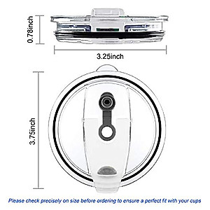 Rommeka 16oz Cups Replacement Lids, Spill Proof and Splash Resistant Lid also Suitable for Yeti Rambler, Ozark Trail 20oz Tumbler Straw Friendly (2 Pack)