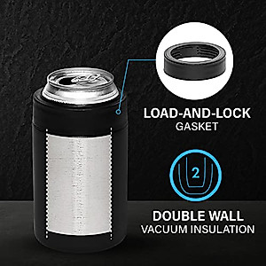 Malolu 4 In 1 Beer Can Cooler, Stainless Steel Double Wall Insulated Can Cooler for 12oz Cans & Beverage, Slim Freezable Vacuum Insulated Beer Bottle Cooler with Bottle & Can Opener
