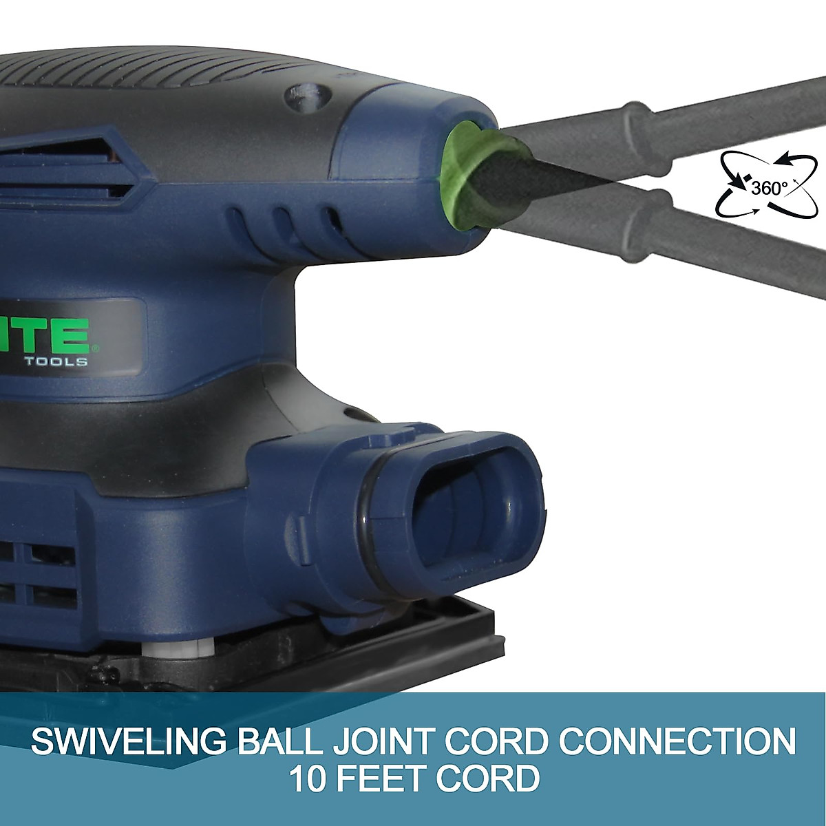 ZEITE 2.4 Amp 1/4 Sheet Sander with 12Pcs Sandpapers, Electric Palm Sander for Woodworking, 10 Ft Cord, 14000 OPM, Vacuum Attachment, Cyclonic Dust Box for Wood Polishing Sanding