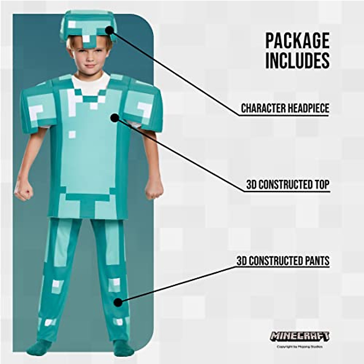 Armor Deluxe Minecraft Costume, Blue, Medium (7-8)