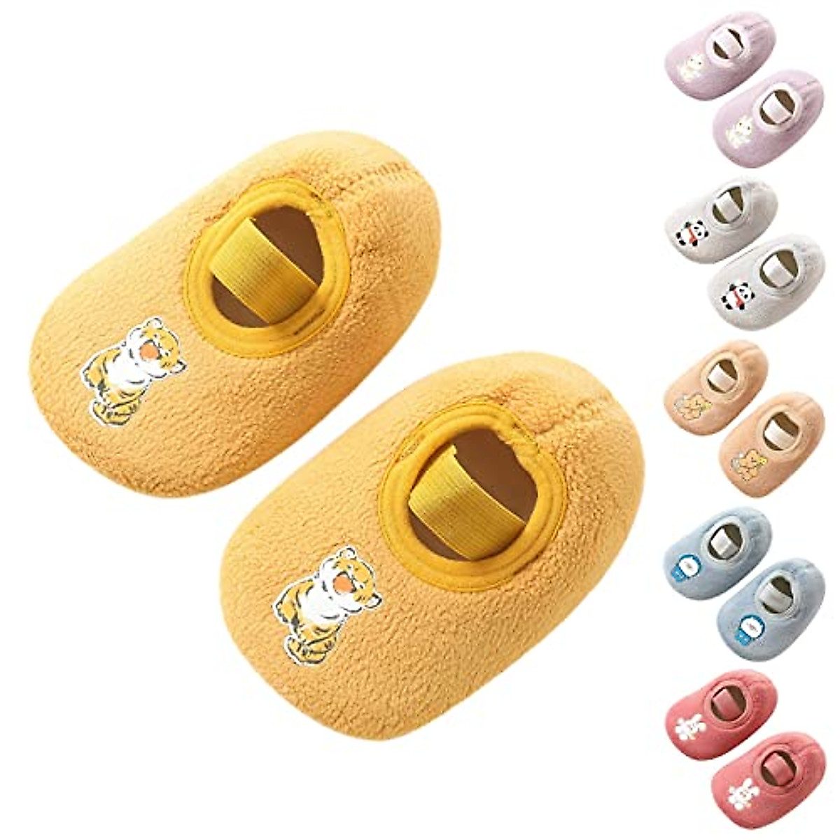 Lykmera Children Toddler Boys Girls Socks Shoes Floor Sports Shoes Non Slip Light Comfortable Cartoon Pattern Socks Shoes (Yellow, 18-24 Months)