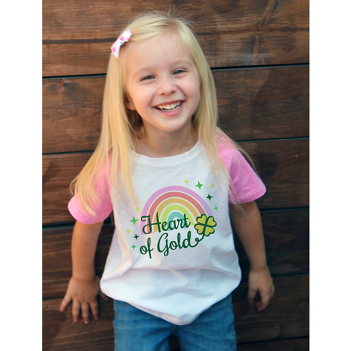 St. Patricks Day T-Shirt Toddler Girl St Pattys Day Green Gold Shamrock Tee 4T