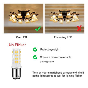 2-Pack Sewing Machine Light Bulb Double Contact BA15D Push In Bulb Daylight White 6000K 15T7DC Base Replacement for Singer ,Kenmore Sewing Machine Light Bulb Bayonet Type Replaces #6797 and #6810