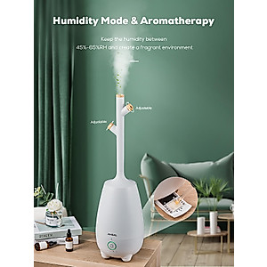 Aiheal Humidifiers for Bedroom Large Room Home, 5L Top Fill Cool Mist Ultrasonic Humidifier for Baby Plants, Smart Humidistat Mode, Essential Oil Diffuser, Sleep Mode, Auto Off and Ultra Quiet, White