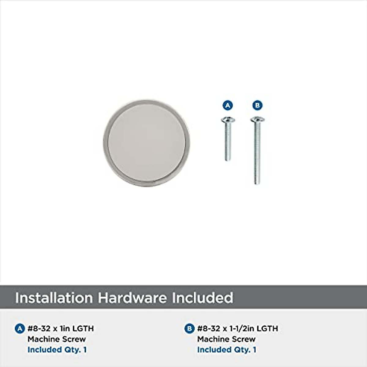 Amerock | Cabinet Knob | Polished Nickel/Frosted | 1-3/8 inch (35 mm) Diameter | Oberon | 1 Pack | Drawer Knob | Cabinet Hardware