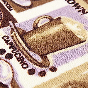 Carvapet 2 Pieces Non-Slip Kitchen Mat Set Rubber Backing Doormat Runner Rug Set, Fruit Design (Grey 15"x47"+15"x47")