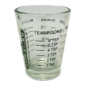 1 X Mini Measure Â Mini Measuring Shot Glass Measures 1oz, 6 Tsp, 2 Tbs, 30ml
