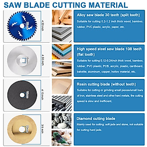 MXBAOHENG Mini Precision Table Saw 4'' Small Portable Hobby Table Saw for Crafts, 1.18 Inch Cutting Depth, DIY Mini Table Saw 120W with Sanding Disc for Wood/Plastic Cutting