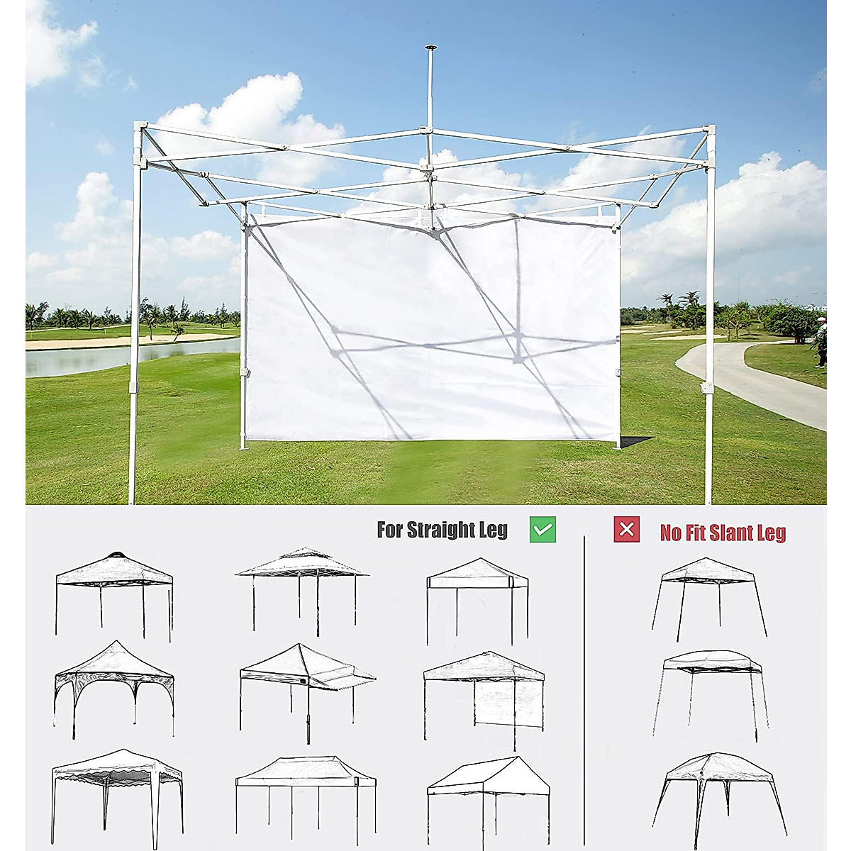 SCOCANOPY SideWall for 10x10 Canopy Frame, 3 Pack SunWall Only, Navy Blue