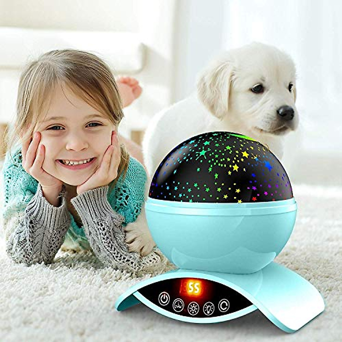 Elecstars Night Lights, Rechargeable Star Projector with Remote Control and Timer Auto Off Design, Rotating Projection Lighting Lamp, Room Decor. (Green)…