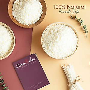 Etienne Alair Natural Soy Wax Kit - Includes; 10 Lbs Soy Candle Wax Flakes, 100 Cotton Wicks, 2 Wick Holders.