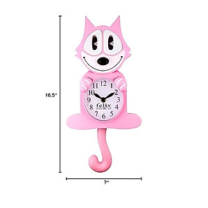 NJ Croce CL 600-P Felix The Cat Motion Clock - Pink