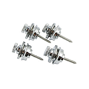 Musiclily Flat Head Guitar Big Strap Locks System Schaller-Style Straplocks Parts for Electric Acoustic Guitar Bass,Silver(Pack of 4)