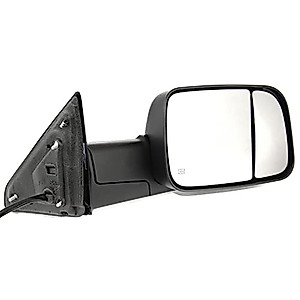Garage-Pro Mirror Compatible with 2013-2018 Ram 1500, 2500, 2012-2018 3500, 2019-2021 1500 Classic, Passenger Side Textured Black Heated Manual Folding