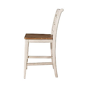 Liberty Furniture Industries Farmhouse Reimagined Ladder Back Counter Chair, W18 x D24 x H42, White