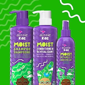 Aussie Kids Moist Detangler Spray, Sulfate & Paraben Free, Moisturizing & Tangle-Free Hair Care for Kids, Cruelty-Free, 8 Fl Oz Each, 3 Pack