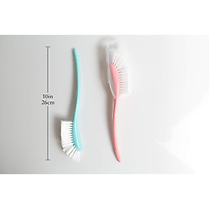 Little Angel Baby Bottle Brush with Nipple Cleaner,Soft Bristles,Convenient,Flexible for Any Bottles (Pink)