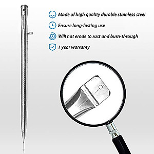 Burnindelicio Grill Parts for Gas Grill Chargriller 3001, 3008, 3030, 4000, 5050, 5252, King Griller 3008, 5252 Replacement Parts Stainless Steel Tube Burner (3-Pack)